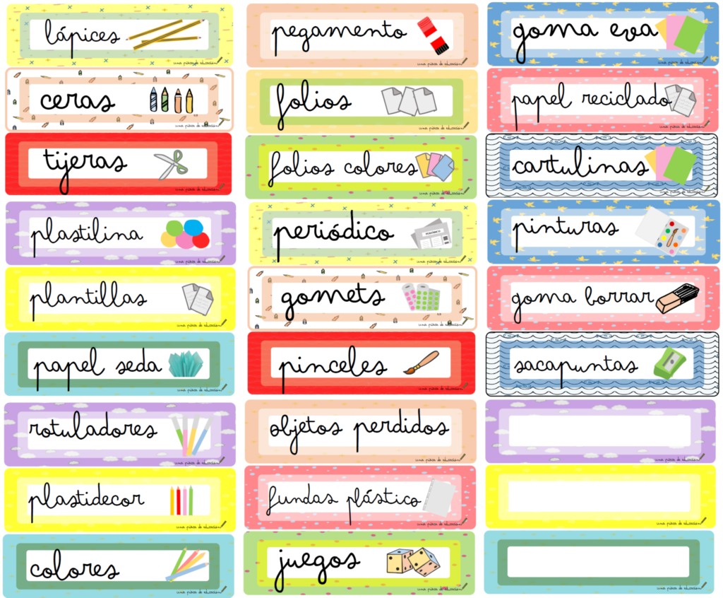 carteles material - Una Pizca de Educación | Familia · Maestros · Niños