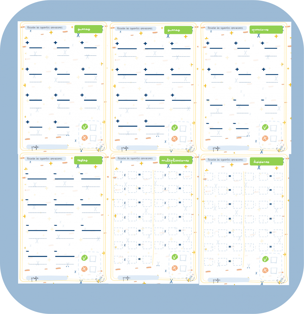 Fichas de operaciones editables - Una Pizca de Educación | Familia ...