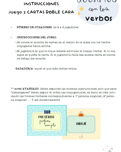 Juego de los VERBOS - Una Pizca de Educación | Familia · Maestros · Niños